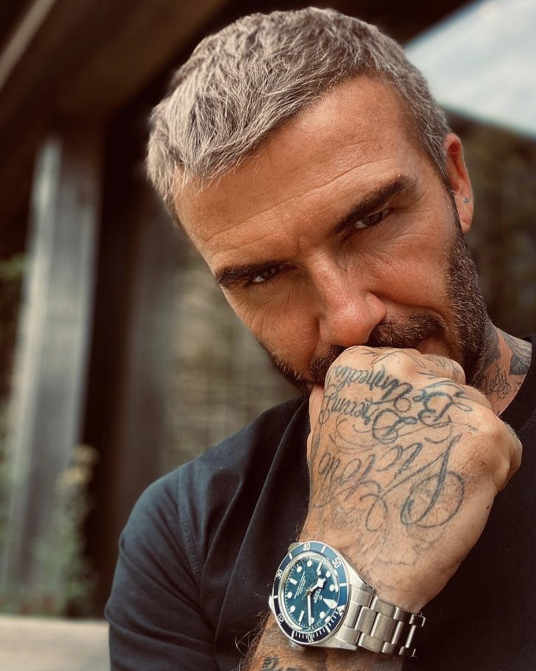 David Beckham with the NEW Tudor Black Bay Fifty-Eight in Tudor Blue ...