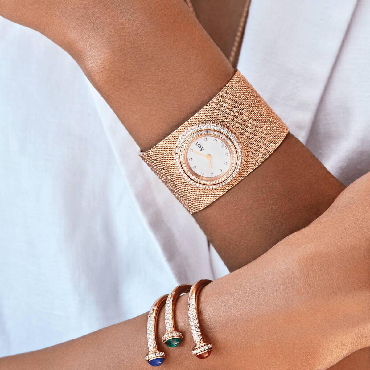 Piaget Possession Cuff Watch - in rose gold with diamonds | SENATUS